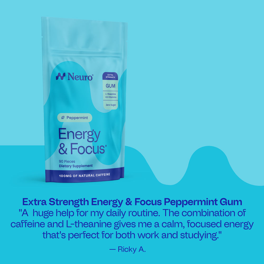 Neuro Mind & Momentum Gum Extra | Caffeine + Caffeine free