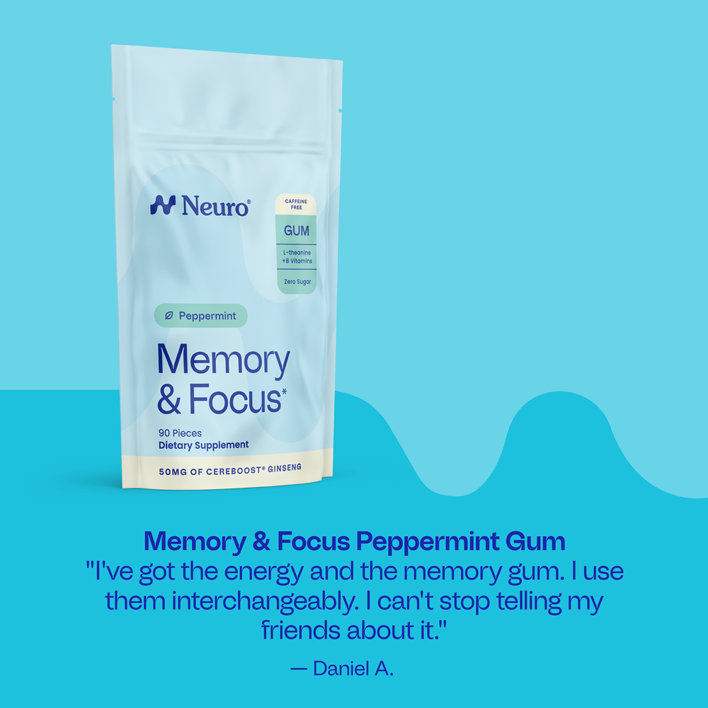 Neuro Mind & Momentum Gum Extra | Caffeine + Caffeine free