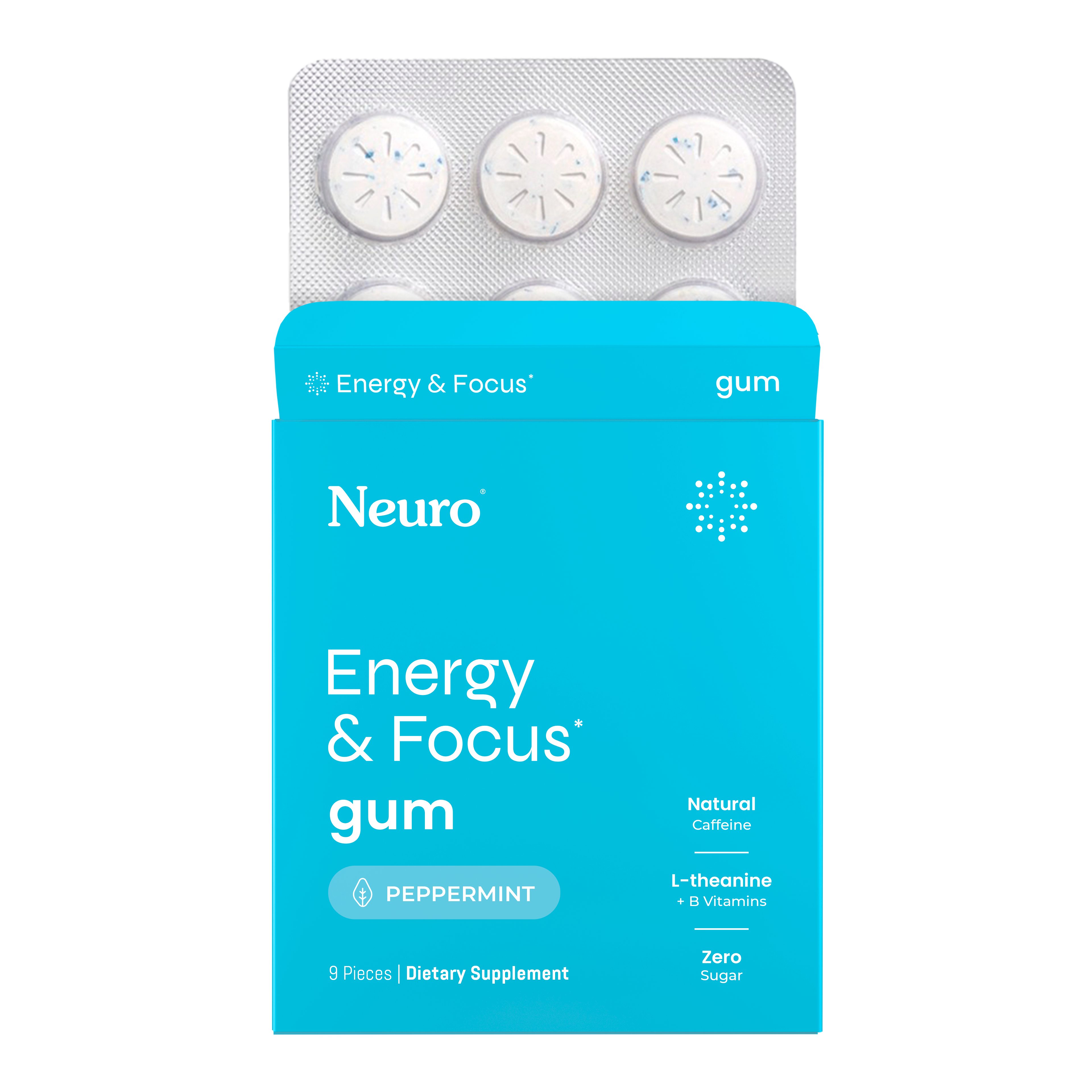 Energy & Focus Gum Peppermint Blister – Neuro